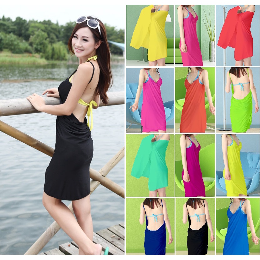 SB31 夏季新款純色 一片裙 性感 沙灘裙 渡假 吊帶裙 連衣裙 洋裝 連身裙 罩衫 比基尼罩衫 洋裝 長裙 JS服飾 | 蝦皮購物