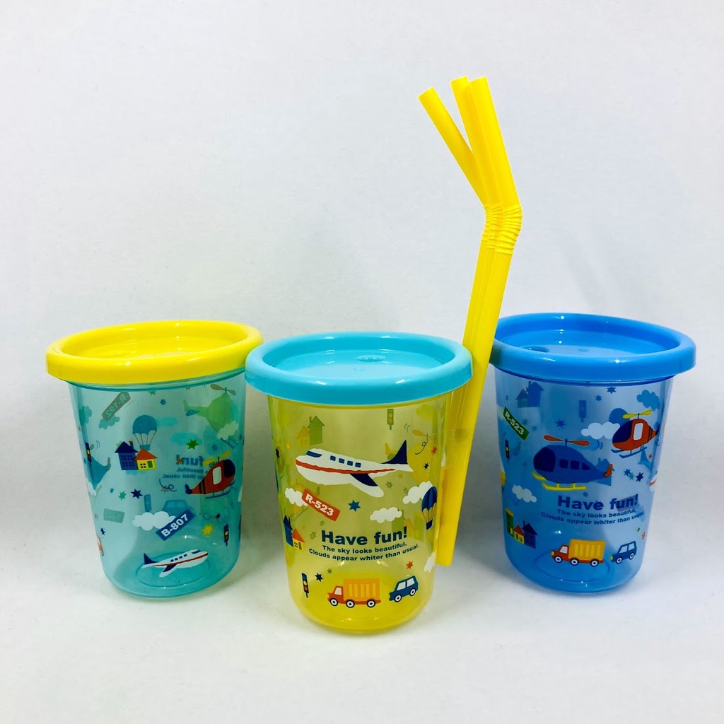 【Dora美日代購】現貨快速出貨 日本製 SKATER 230ml 直升機 飛機 透明 學習杯 水杯 吸管水杯 3入組 | 蝦皮購物