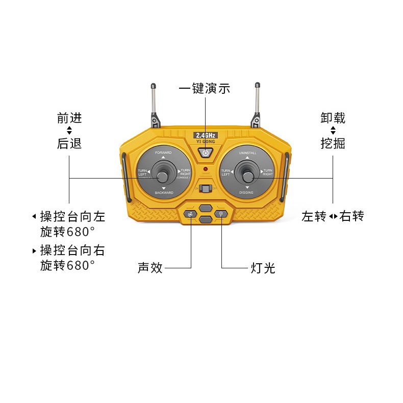 【W先生】2.4G 1:20 1/20 11通道 11動 遙控 挖土機 挖掘機 怪手 工程車 遙控車 玩具 BC1037 | 蝦皮購物