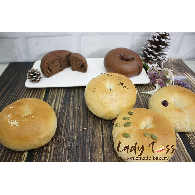 [夏季冷凍配送] Lady Tess 手工製作少糖少油蒸過口感香Q的貝果(bagel)多種口味(葷食/奶素/蛋素) | 蝦皮購物