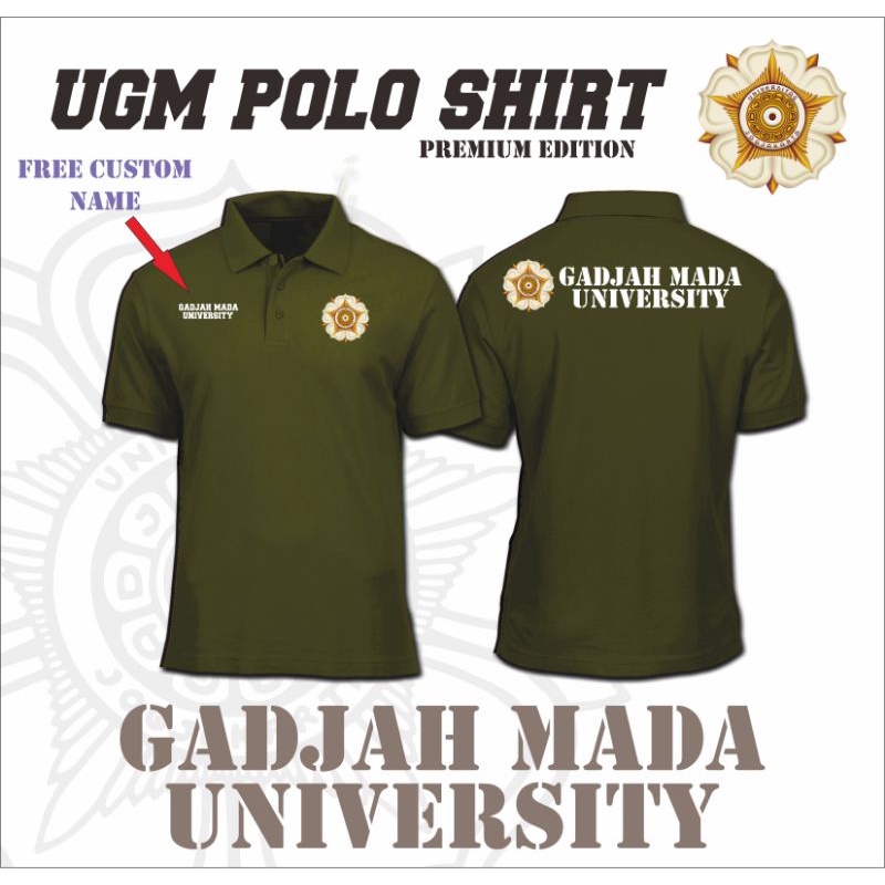 UGM PREMIUM BLACK POLO SHIRT MISTY Army 免費自定義名稱 | 蝦皮購物