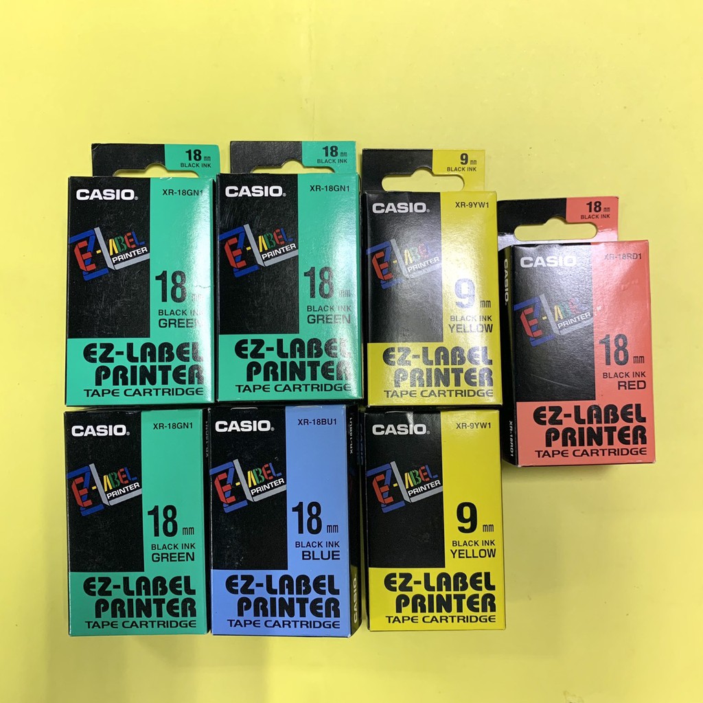 CASIO卡西歐 原廠標籤機色帶 XR-9YW1/XR-18BU1/XR-18GN1/XR-18RD1 免運促銷 | 蝦皮購物