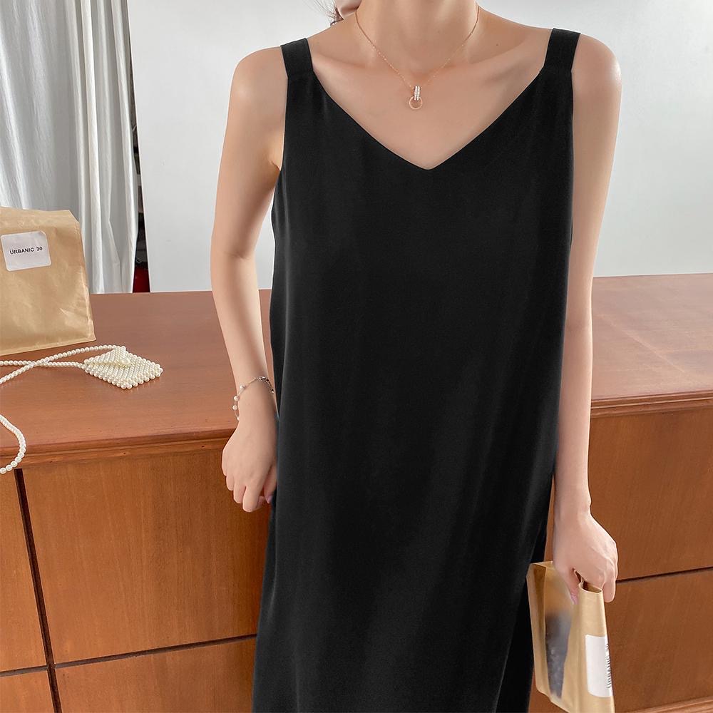 M~4XL 大尺碼 女生無袖洋裝 韓版 寬鬆 V領 吊帶連衣裙 學院風 時尚百搭 ins潮 內搭雪紡長裙 法式 A字裙 | 蝦皮購物