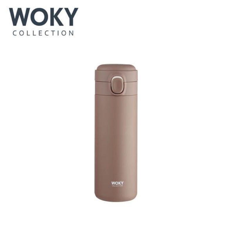WOKY沃廚輕量彈蓋陶瓷易潔層保溫瓶/ 450ml/ 奶茶色 | 蝦皮購物