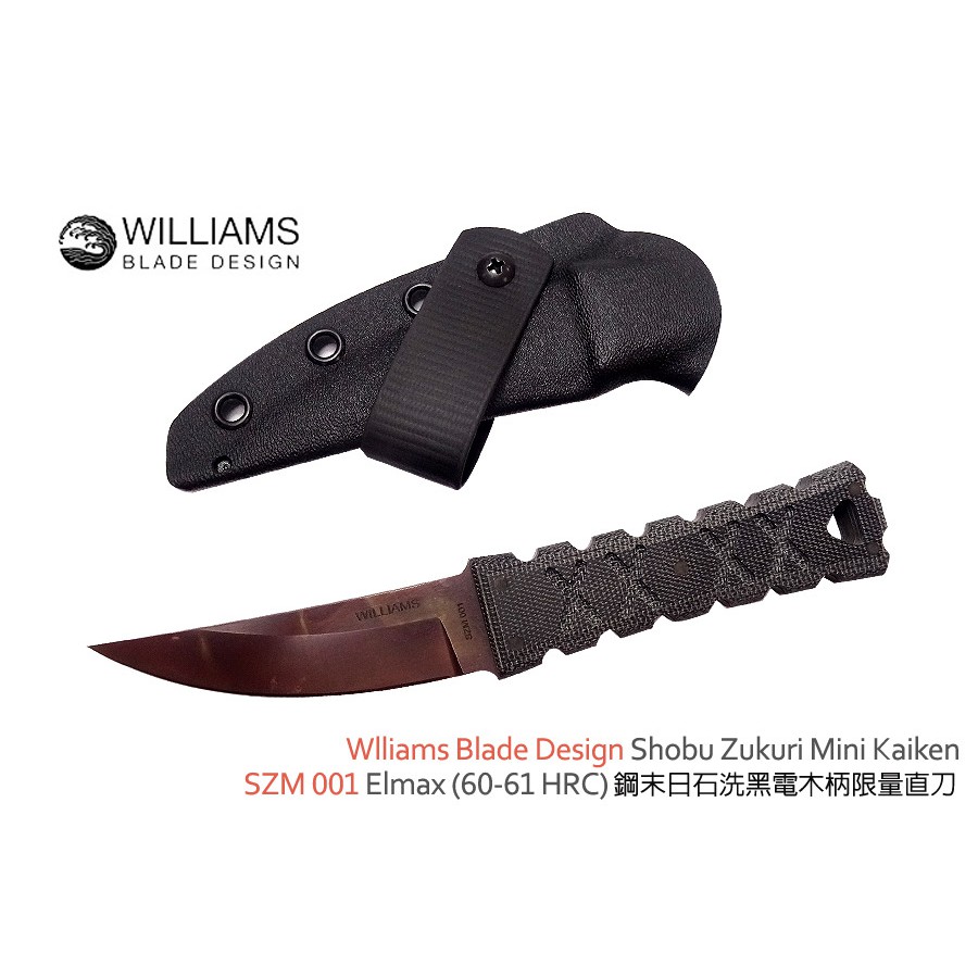[已售出]Williams Blade Design Shobu Zukuri Mini Kaiken黑電木直刀 | 蝦皮購物
