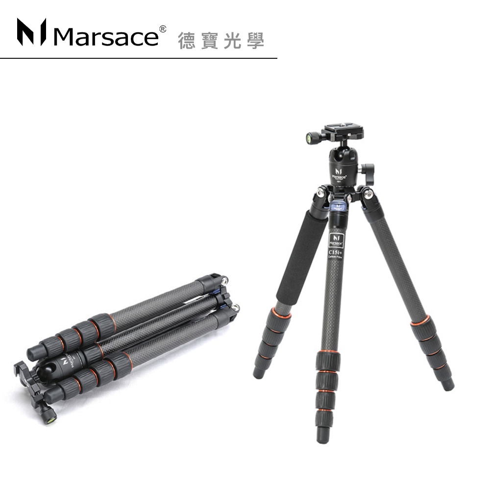 Marsace C15i+ 旅行便攜 碳纖維反折三腳架套組 雲海季 總代理公司貨 | 蝦皮購物