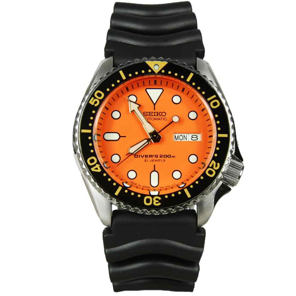SEIKO WATCH 精工全日本製深海潛將橘水鬼200米潛水矽膠帶自動上鍊機械腕錶 型號：SKX011J【神梭鐘錶】 | 蝦皮購物