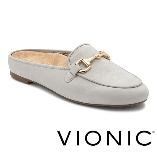 【VIONIC 法歐尼】ADELINE艾德琳 真皮馬鞍扣休閒機能穆勒鞋 | 蝦皮購物