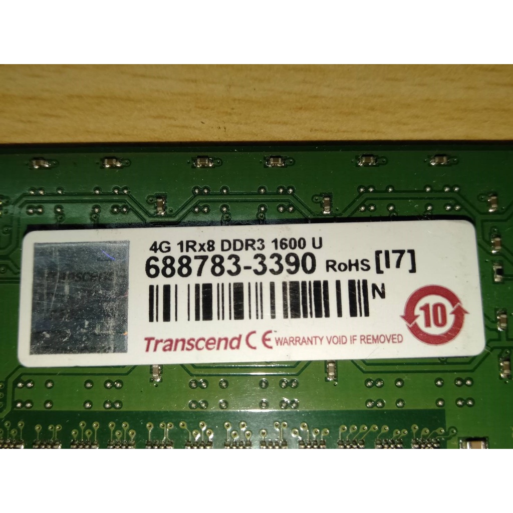 二手 創見Transcend 4G 1Rx8 DDR3 1600 U 終保桌機單面記憶體 | 蝦皮購物