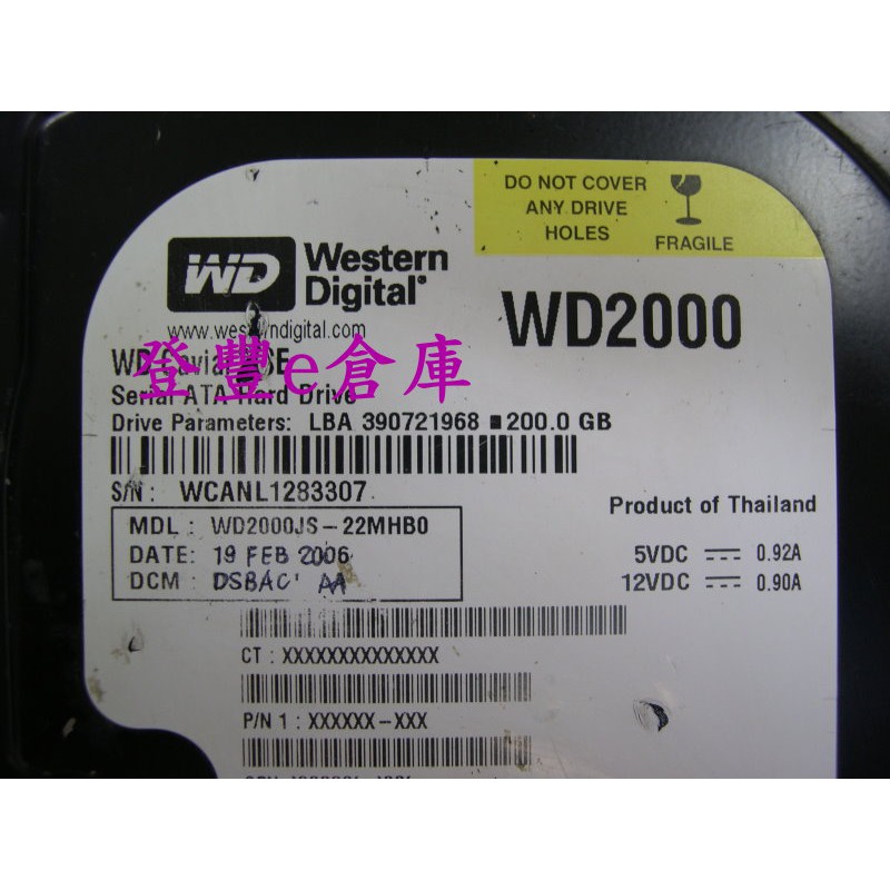 【登豐e倉庫】 YF220 WD2000JS-22MHB0 200G SATA2 硬碟 | 蝦皮購物