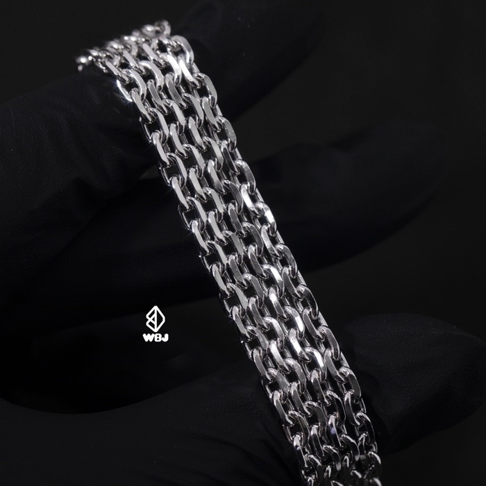 Wbj訂製珠寶 4mm實心純銀十字鍊 古巴鍊 編織鍊 蛇骨鍊 電鍍30u厚白金鎖骨鍊 | 蝦皮購物