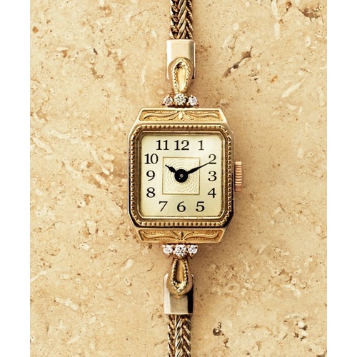 Agete 10k 適合細手腕 精緻手錶 方臉 手表 正品 agete classic 鑽石 k金錶 珠寶錶 | 蝦皮購物