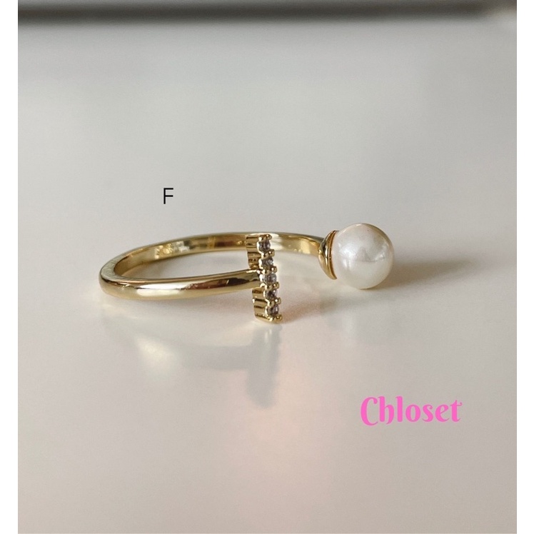 【Chloset選物】復古優雅鋯石珍珠戒指 korean stylish rings | 蝦皮購物