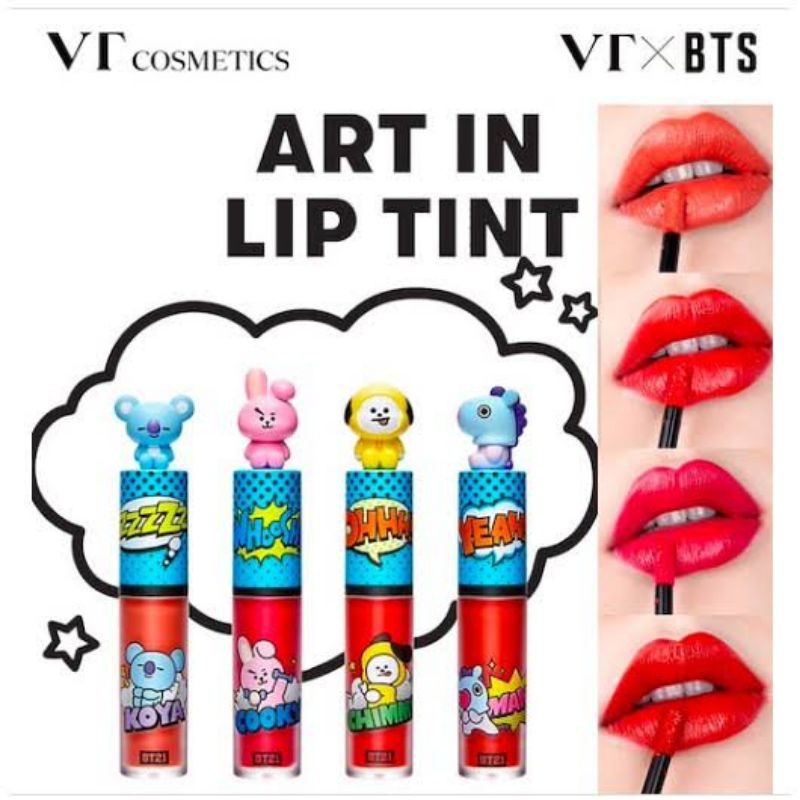 Bt21 X VT Cosmetics Art In Lip Tint BT21 藝術眼液 | 蝦皮購物