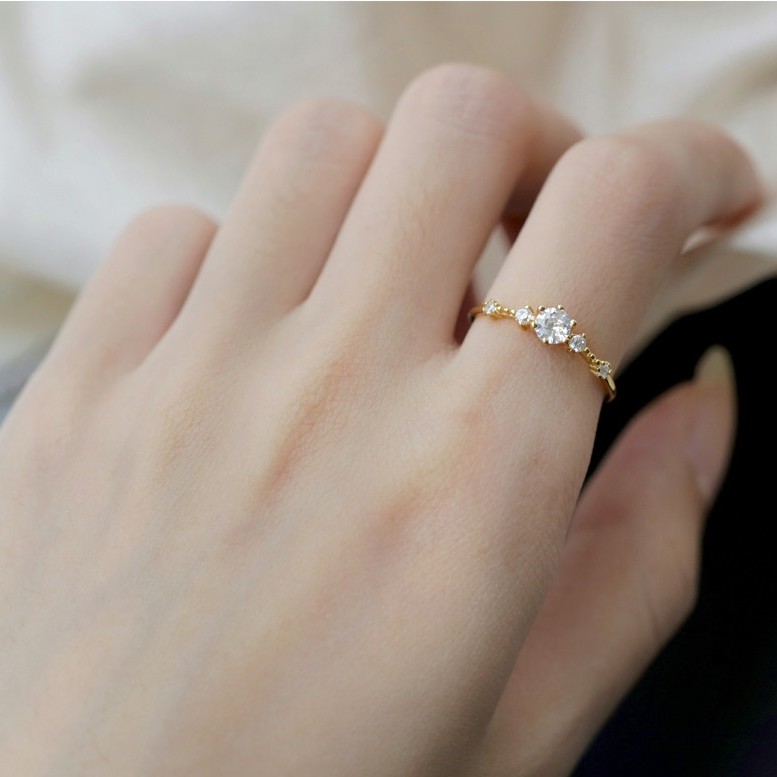 [全純銀.戒指] 宮廷風 小鑽戒指【UME】S925純銀戒指 / 可調戒圍戒指 / 純銀戒指 | 蝦皮購物