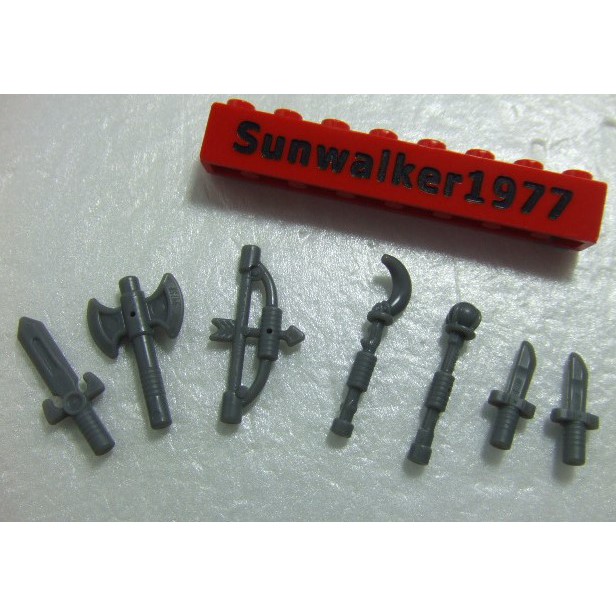 【積木2010】樂高 LEGO 城堡 武器 套組 / 短劍、斧頭、弓箭、長勾、短刀 等 / 6918 | 蝦皮購物