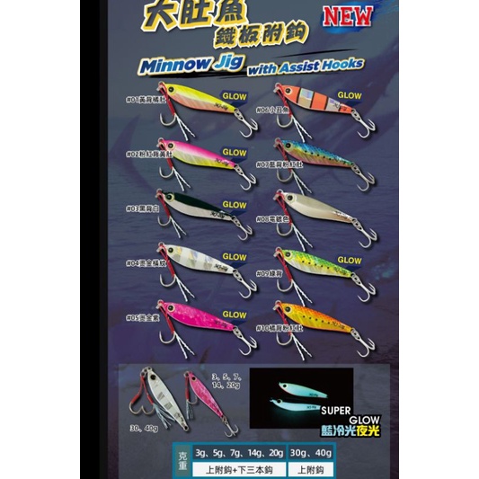 冠軍釣具 莎之美大肚魚鐵板MINNOW JIG MJ-JIG克數:30g、40g | 蝦皮購物