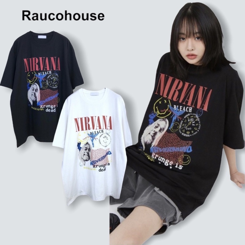 【JIN】現貨！韓國 Raucohouse 韓國樂團T系列 NIRVANA 樂團 短袖 短T 印花 韓國 樂團T | 蝦皮購物