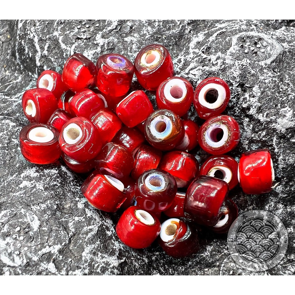 【Ocean 日本潮物】手工白芯 琉璃珠 駝紅 紅珠 老桶珠(Goro’s TK HB 菊地健） | 蝦皮購物