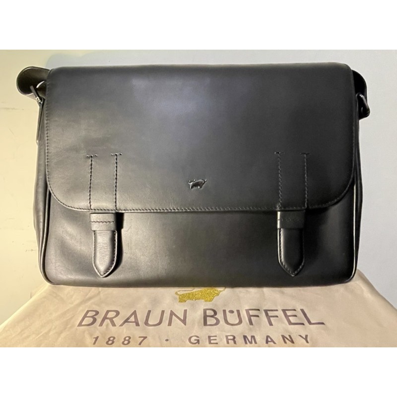 全新BRAUN BUFFEL GERMANY 🇩🇪德國 小金牛 牛皮 斜背包 側背包 郵差包 黑色 經典 | 蝦皮購物