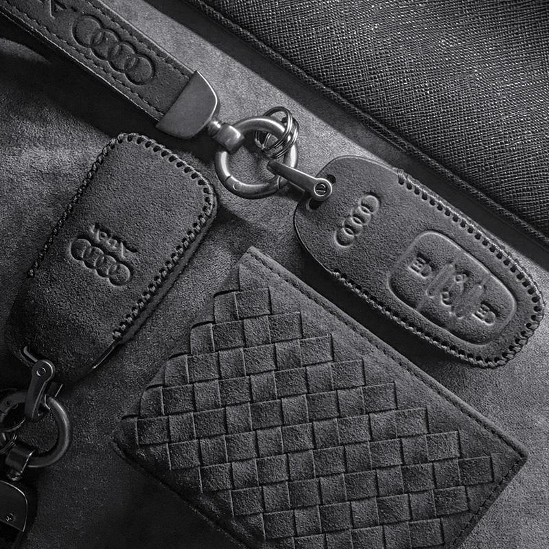 奧迪 鑰匙套 A6L A4L Q3 Q2L Q5L 汽車鑰匙包A3 A5 A7 A8L Q7 翻毛鑰匙包 插入式鑰匙 | 蝦皮購物