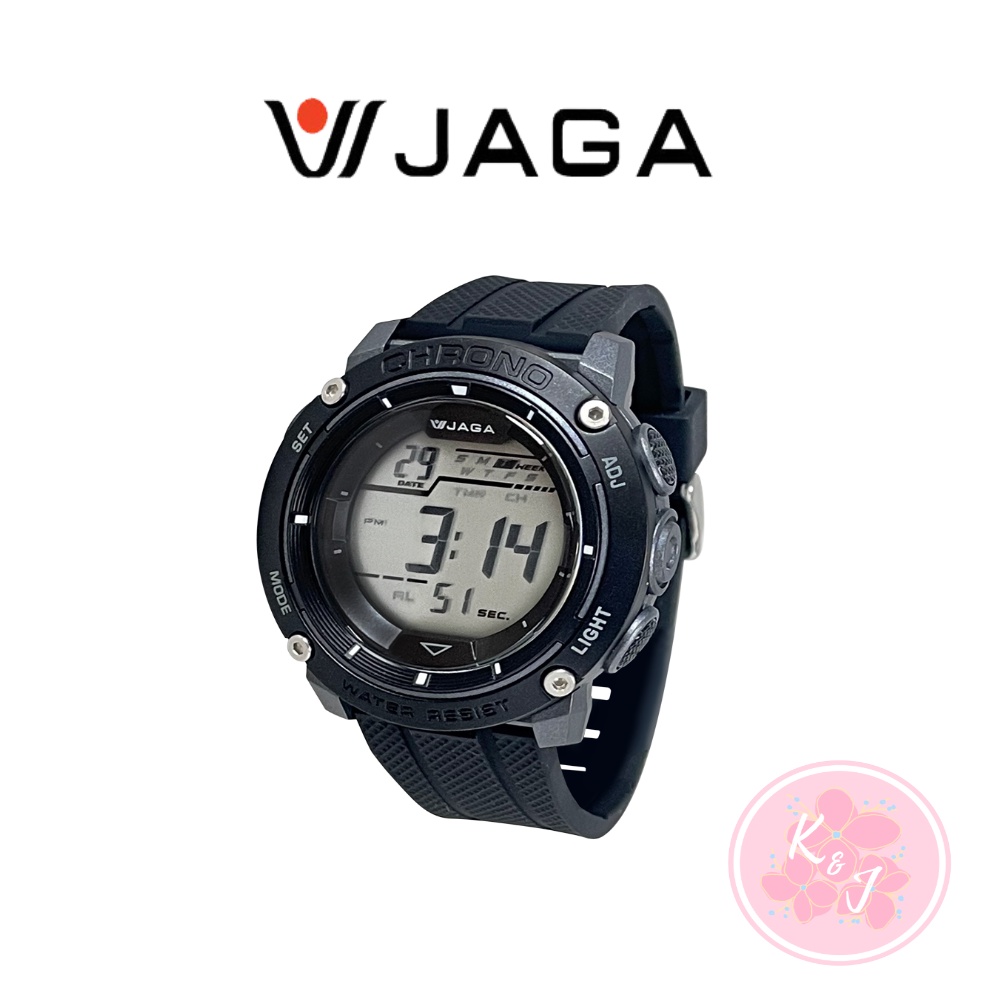 【JAGA捷卡】K&J SHOP 冷光電子錶 Digital Watch 台灣廠商 學生 當兵 防水 游泳 M1220 | 蝦皮購物