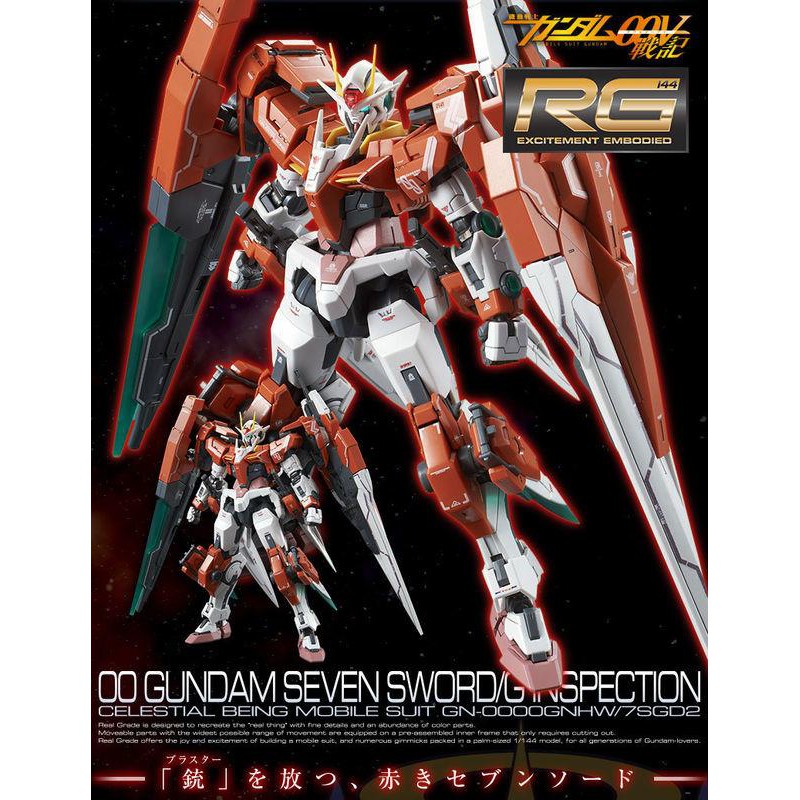 超級稀有釋出! RG 1/144 紅色 00鋼彈 紅七劍 G模擬驗證機 PB魂商店限定 非HGMGOO能天使 RG七劍 | 蝦皮購物