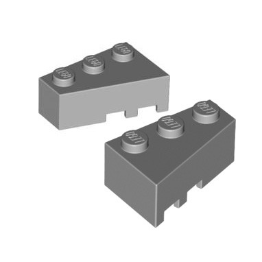 LEGO 4527767 6565 + 4526932 6564 淺灰色 2x3 翼型 楔形 (一對) | 蝦皮購物