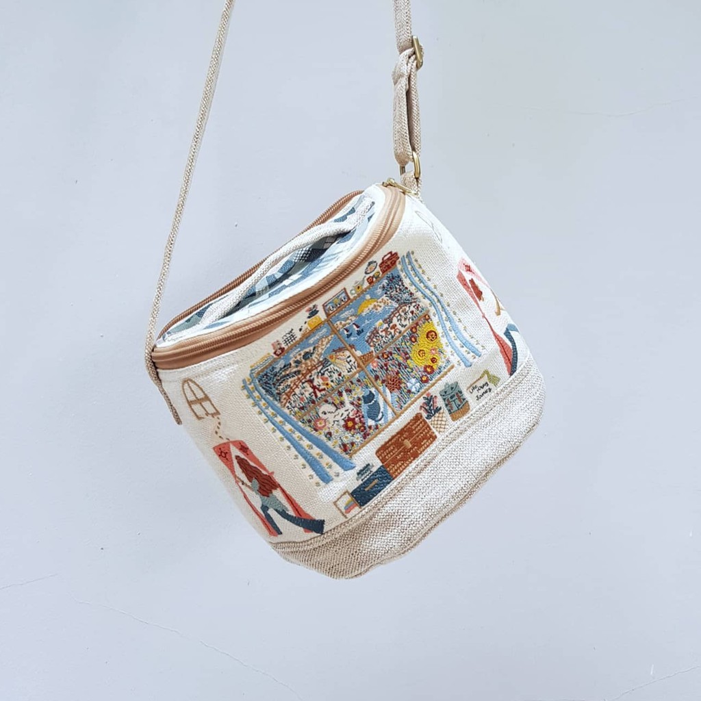 （現貨）Thai愛買 x Hamblepie泰國刺繡野餐包 | 蝦皮購物