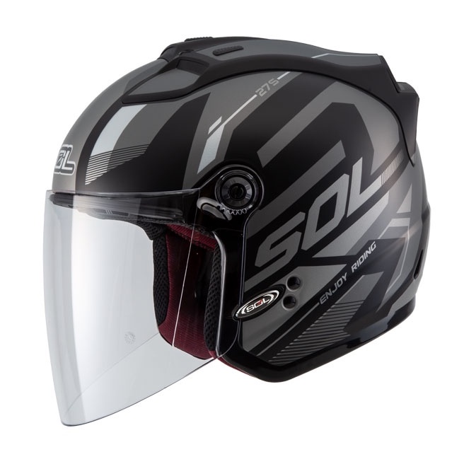 免運【SOL】27S 星艦-消光黑銀｜27S｜3/4罩｜開放式｜CNS加強型｜安全帽｜SJ騎士館 | 蝦皮購物