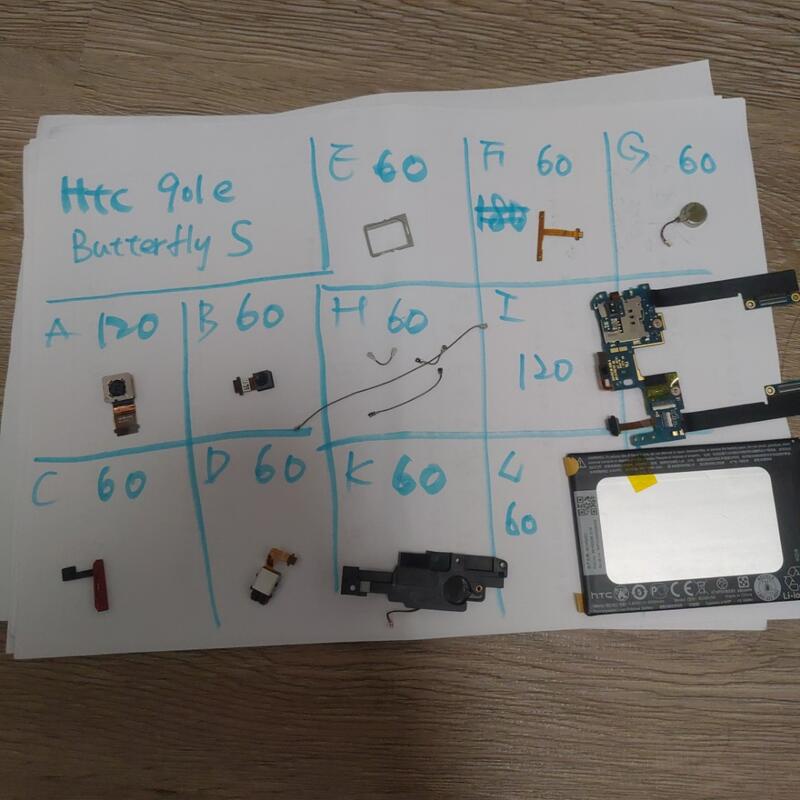 二手拆機零件，Htc butterfly s 901e ，螢幕總成，電池，鏡頭，卡托，排線等 | 蝦皮購物