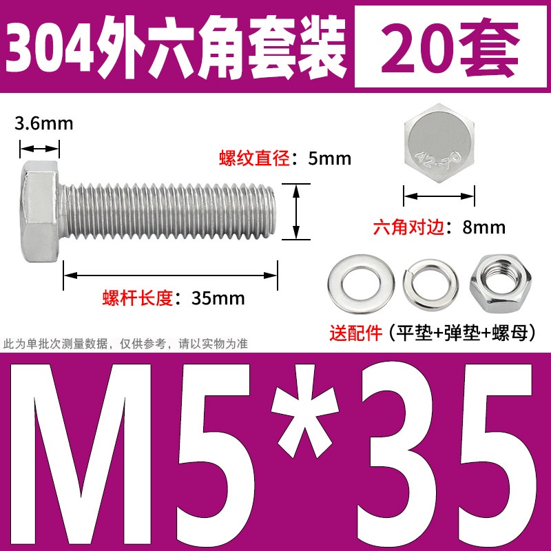 ↓不鏽鋼螺桿↓304不鏽鋼外六角螺絲螺栓螺母套裝大全配件長螺桿M4M5M6M8M10M12 | 蝦皮購物