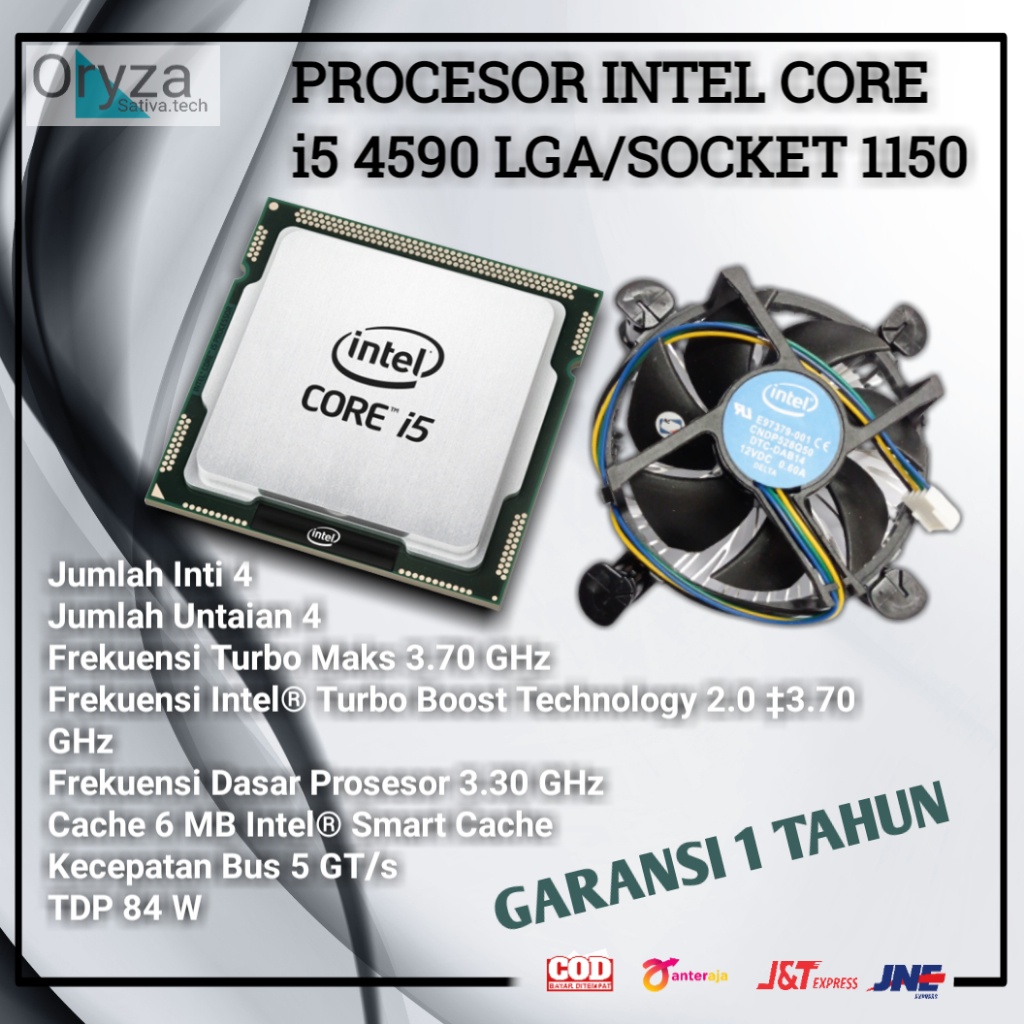 英特爾 Procesor INTEL CORE i5 4590 LGA/SOCKET 1150 托盤免費風扇 1 年保修 | 蝦皮購物