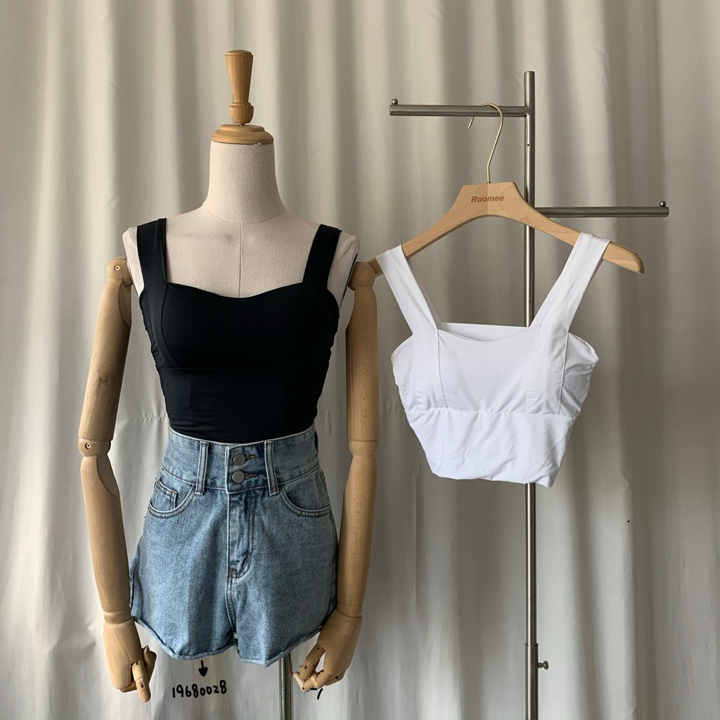ROOMEE // 現貨🔥 怎能沒有的寬帶短版滑布小可愛 20680137 | 蝦皮購物