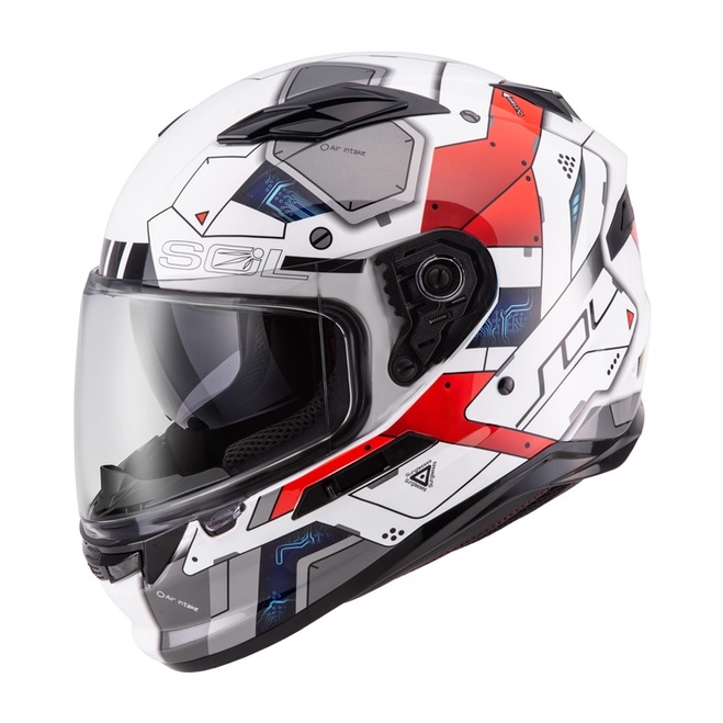 SOL SF-6 / SF6 機動裝甲 白紅 內藏式墨鏡 浮動式鏡座 EPS 完全防護 全可拆洗 全罩 安全帽《比帽王》 | 蝦皮購物