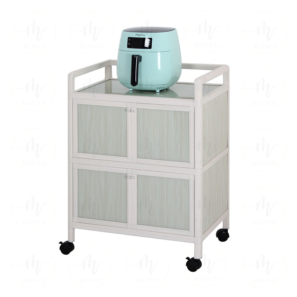 【米朵Miduo】強化玻璃鋁架 四門鋁櫃 鋁合金活動置物櫃(寬63X深43X高83公分) | 蝦皮購物