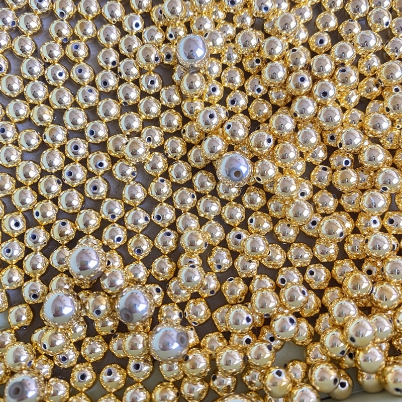 金色大洞圓珠(每包30顆/6mm/8mm) DIY 材料 大洞珠 | 蝦皮購物