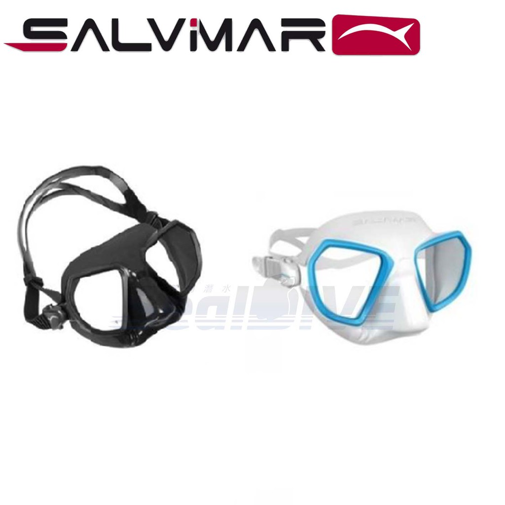 【海豹潛水】義大利 SALVIMAR Noah 低容積面鏡 白藍/全黑 | 蝦皮購物