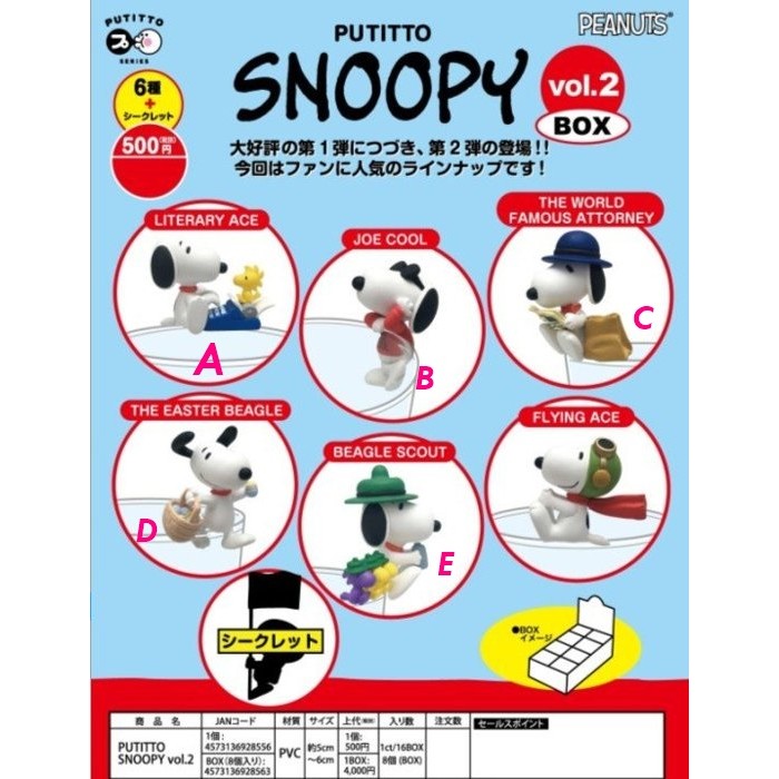 ~小小牛瑪奇朵~PUTITTO 盒玩 史奴比 SNOOPY 第二彈杯緣子有五個款式可挑選 | 蝦皮購物