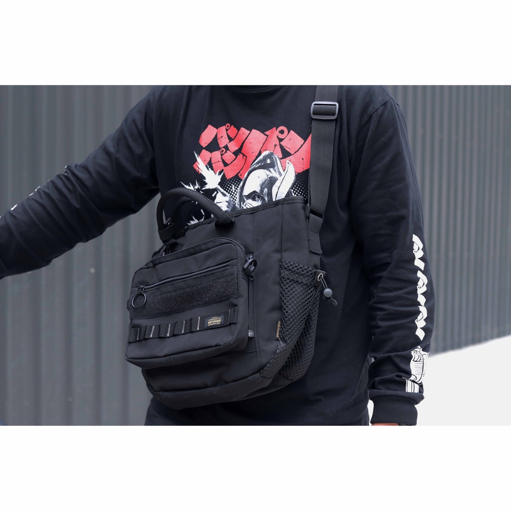 【Matchwood】Military 3way 斜背手提托特包 三用包 公事包 硬派軍事工裝風格 全黑款 TB-007 | 蝦皮購物