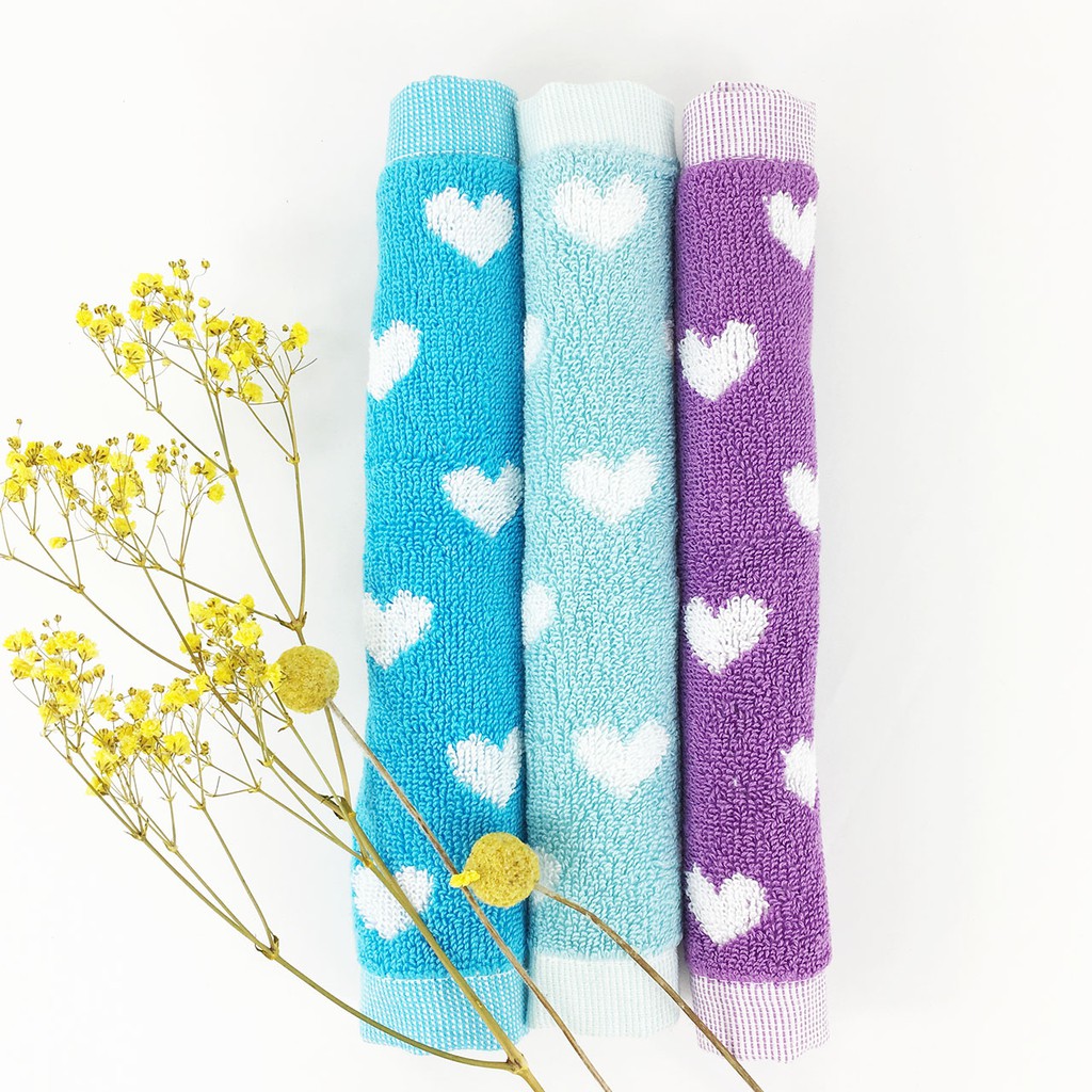 【Dayitowel】《方巾》2入心型圖案小方巾吸水極佳 不褪色 大量可客製印字 電繡logo 台灣製造 | 蝦皮購物