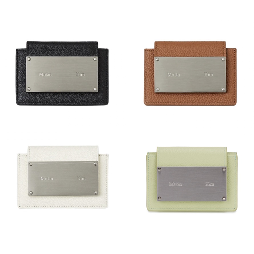 Matin Kim/手風琴錢包 黑棕色 淺黃 紫羅蘭 粉綠 藍 紅 綠 白 錢包 卡 牛皮 皮 | 蝦皮購物