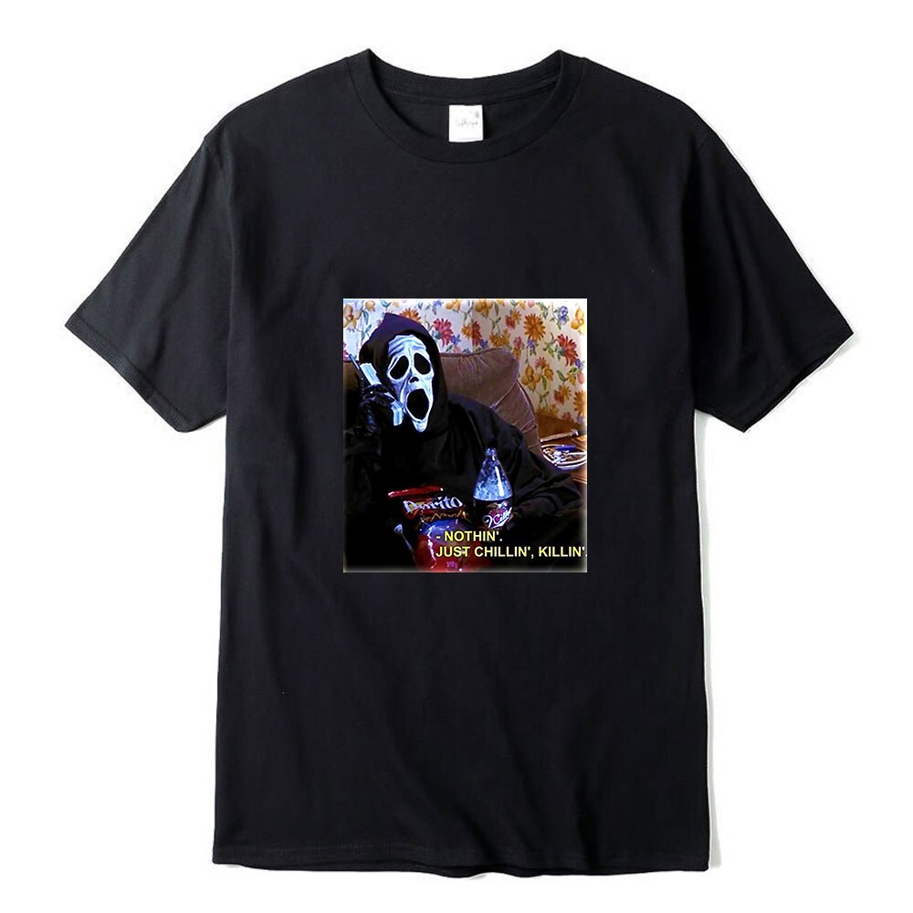 經典而獨特的nothin Just Chillin Killin Horror Thriller Scream 電影短袖 | 蝦皮購物