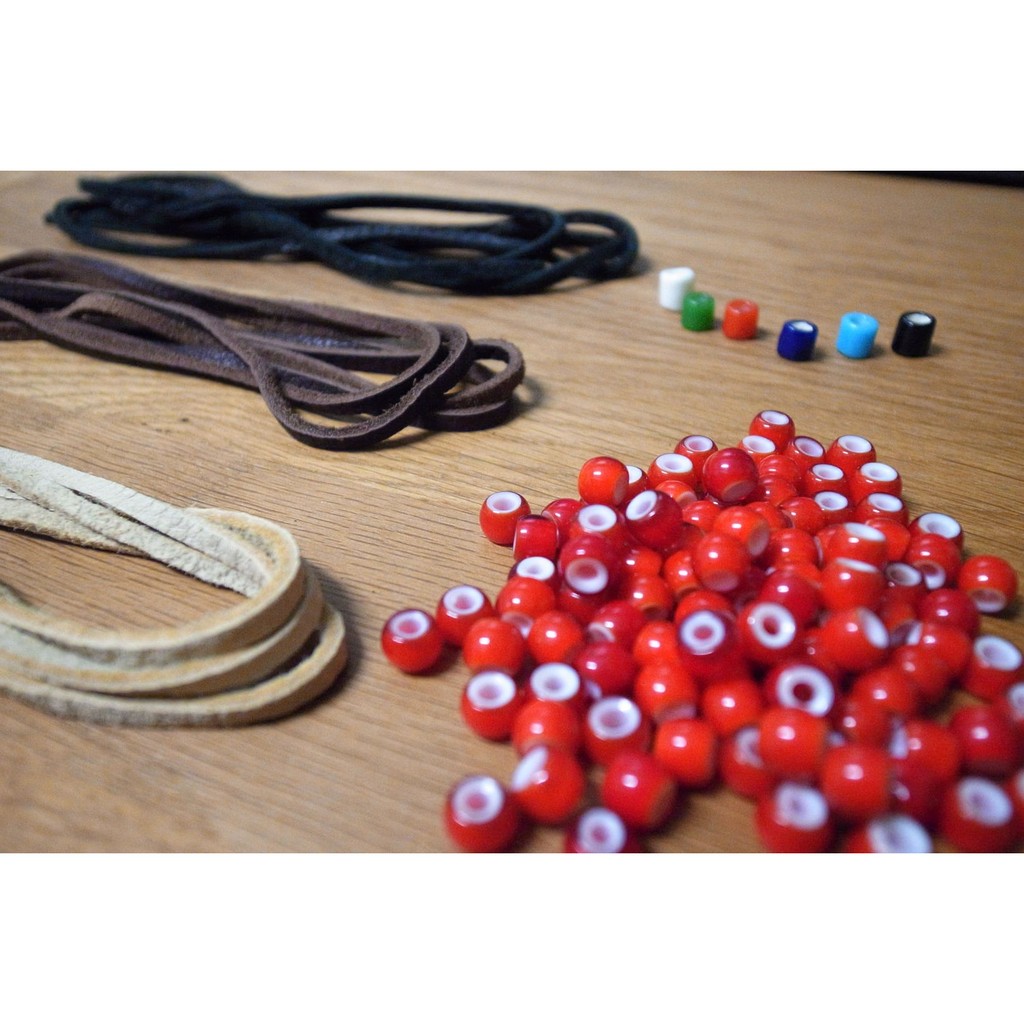【SET】6.5 mm 白心紅珠 鹿皮繩 調節珠 Goros Goro's larry smith 菊地健 | 蝦皮購物