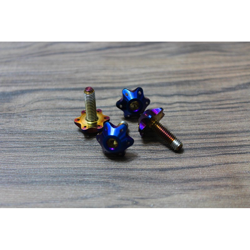 JZ傑能 白鐵燒鈦 鍍鈦 派大星 星型螺絲 6x20 造型螺絲 類鈦合金燒色質感 色澤光亮 高質感 | 蝦皮購物