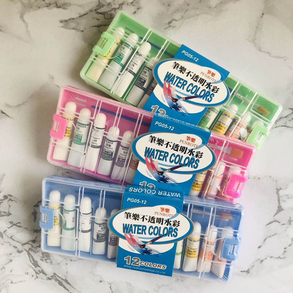筆樂PENROTE★12色不透明水彩/調色盤/水彩/繪畫PG05-12 大放送~過期商品買一送一 (售完為止) | 蝦皮購物