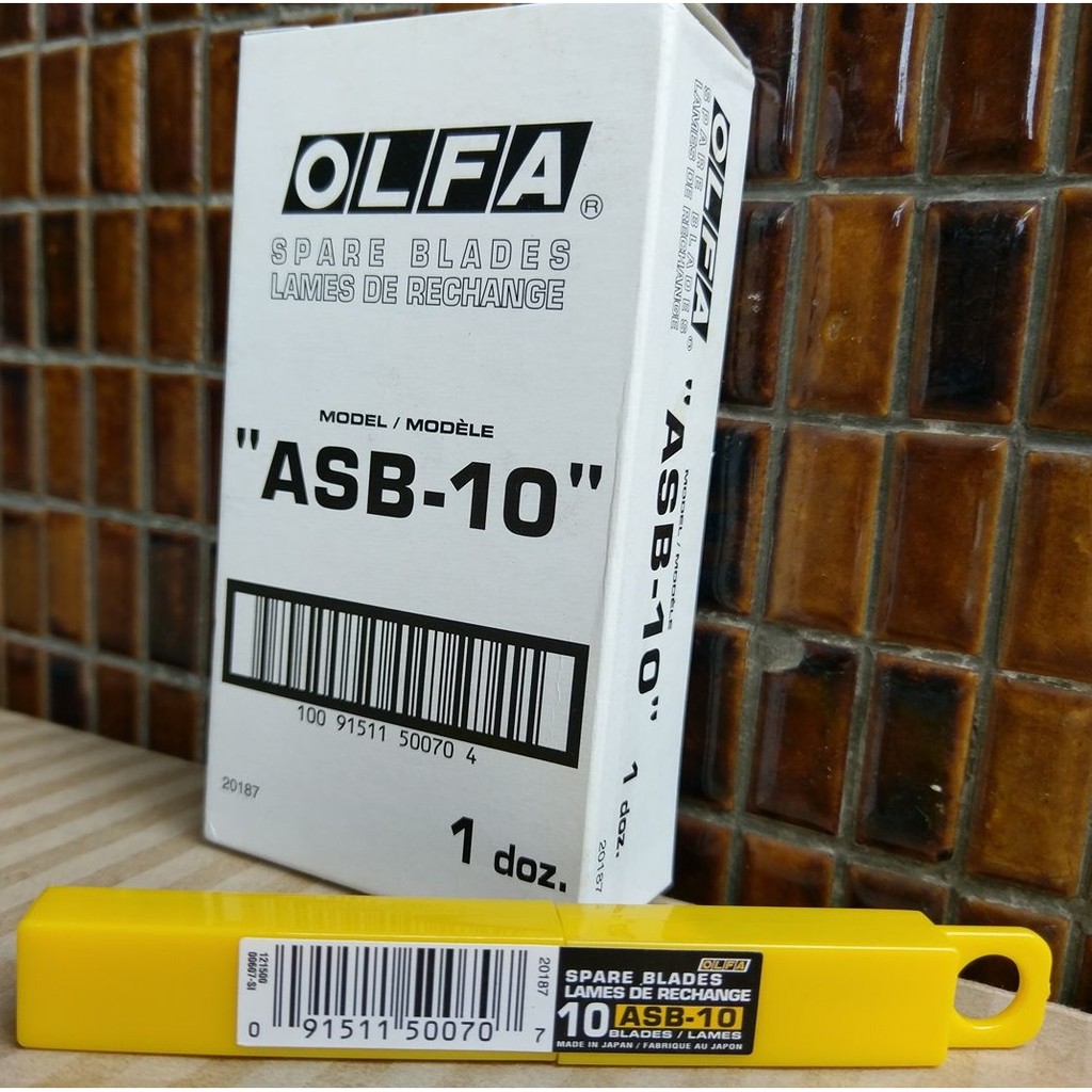 【含稅附發票】現貨日本製45度小型刀片美工刀片白鋼ASB-10 黑刃ASBB-10刀片替刃OLFA文具批發美工刀 | 蝦皮購物