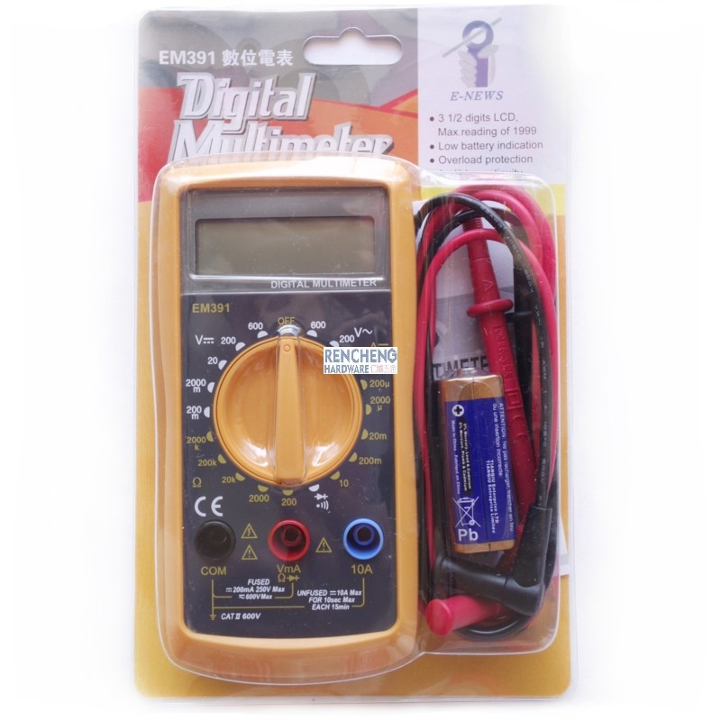 「仁誠五金」附發票 Pigital Multimeter 電子電錶 EM391 數位電表 E-NEWS 大好評 數字電錶 | 蝦皮購物
