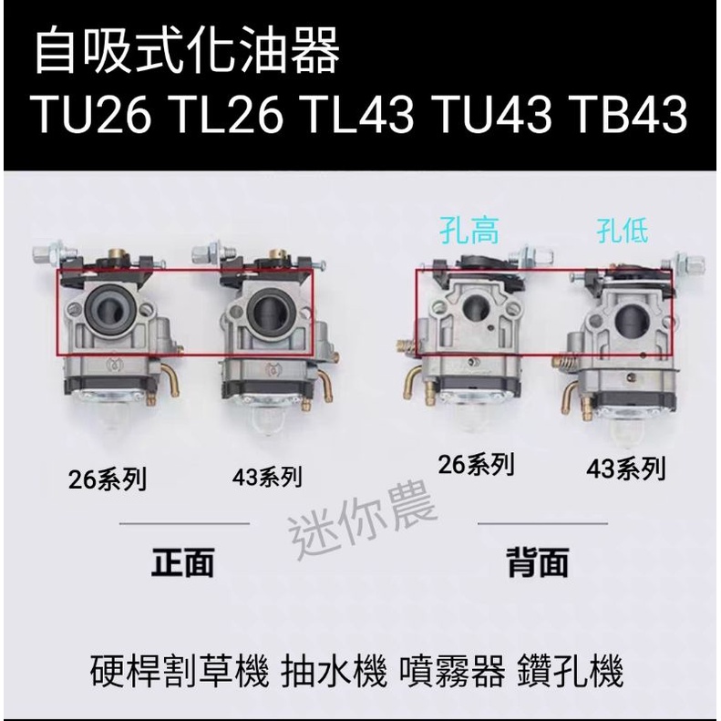 三菱 TU26 TU43 TL26 TL43 TB43 化油器 小松 丸山 大廠出品 品質優 省油穩定 割草機 噴霧機 | 蝦皮購物