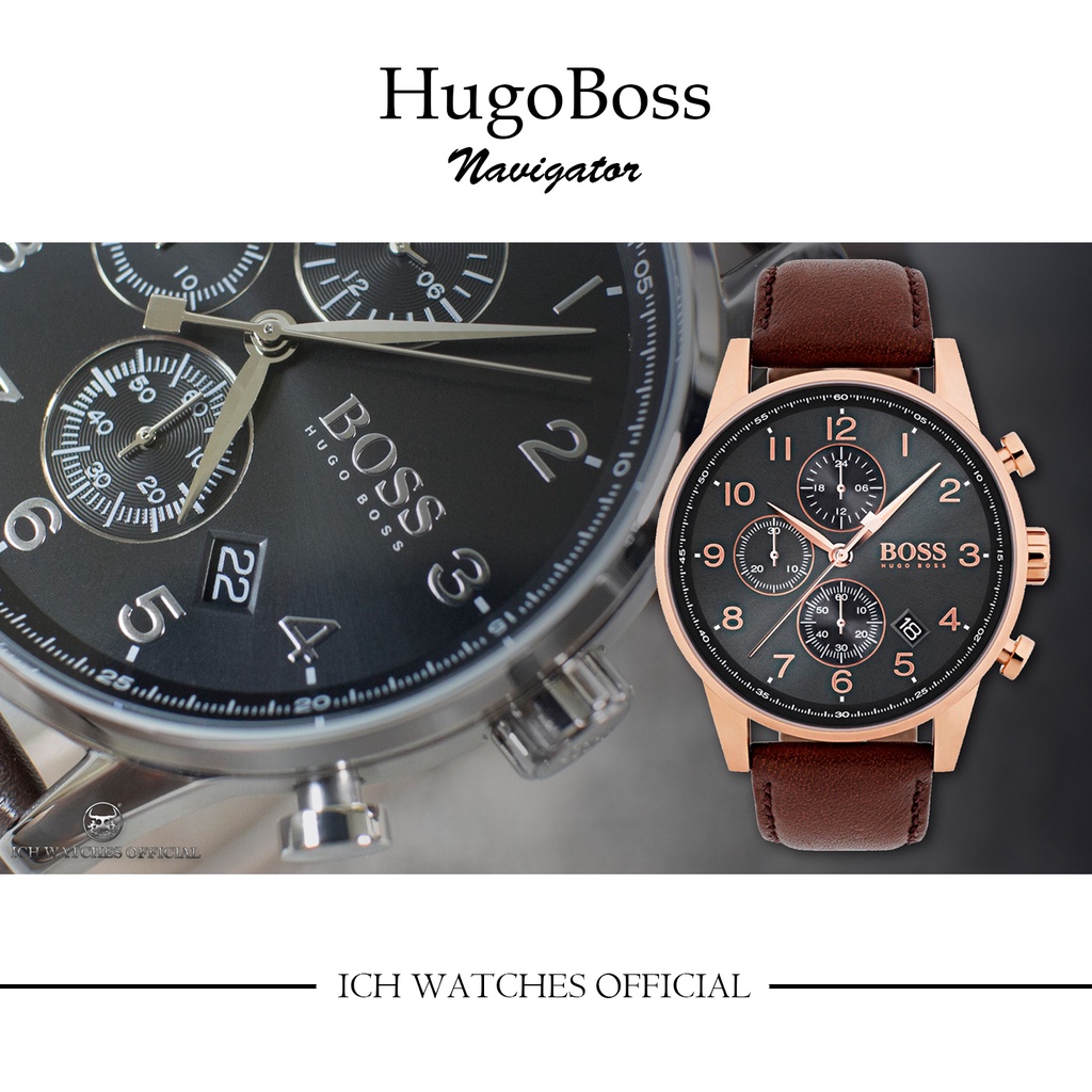原裝進口美國HugoBoss Navigator系列三眼計時錶-石英錶機械錶男錶女錶手錶腕錶生日禮物父親節禮物情人節禮物 | 蝦皮購物